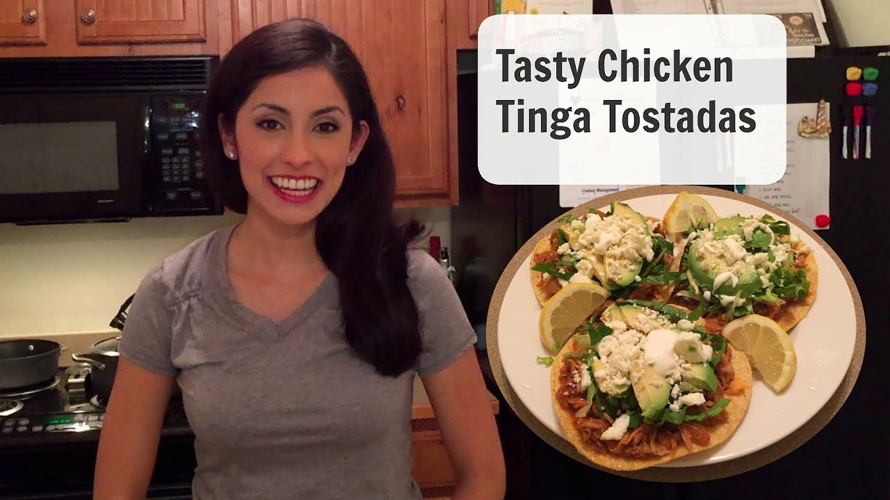 Tasty Chicken Tinga Tostadas - How to make Chicken Tostadas - Chicken ...