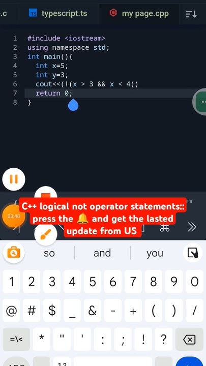 C++ logical not operator statements#shorts#c++#logical #not#operator# ...