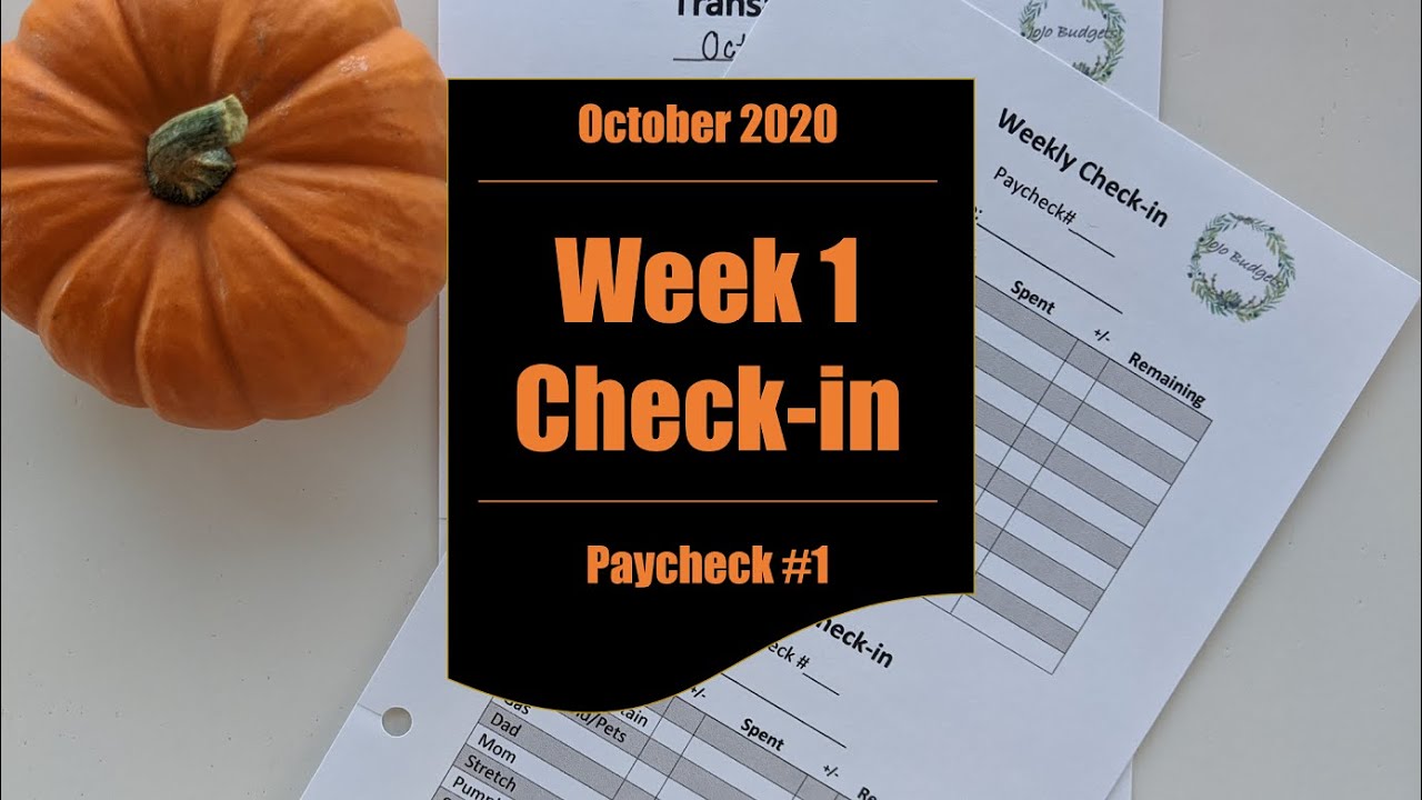 October 2020 Week 1 Check-in│Zero Based Budget│Paycheck to Paycheck ...