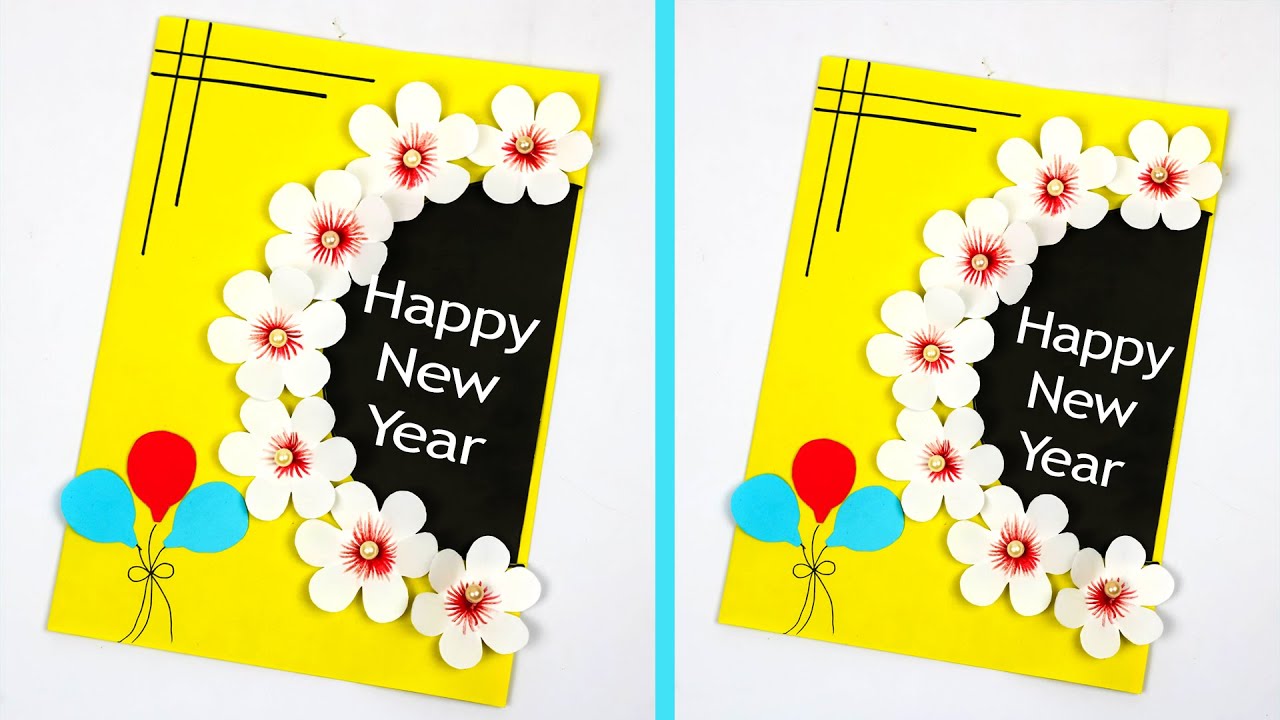 Happy - New year greeting card 2025 - Hand made card idea at home ...