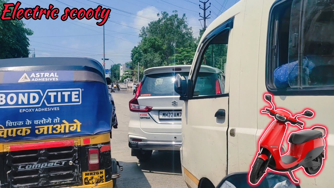 Electric scooty vs RX100 par heavy bike riding vlog ola electric scooty ...