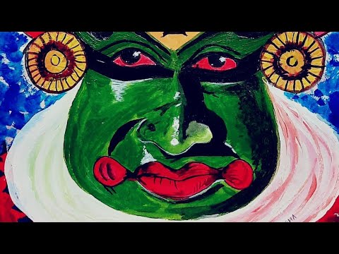KATHAKALI DRAWING | Kathakali acrylicpainting | easy kathakali painting ...