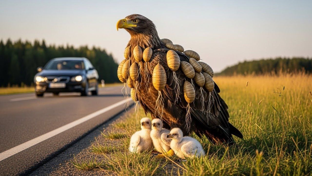 A Mother Eagle Protects Her Chicks in the Most Unexpected Way! - YouTube