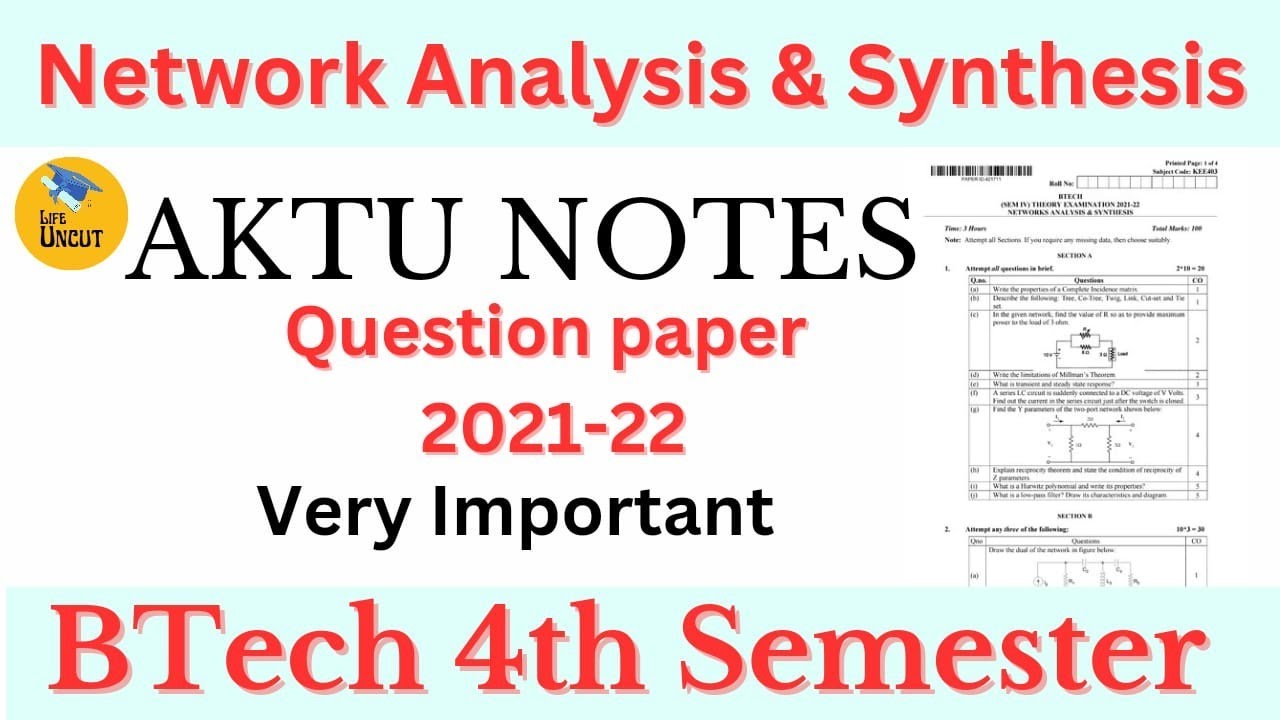 network analysis synthesis question paper /network analysis synthesis b ...