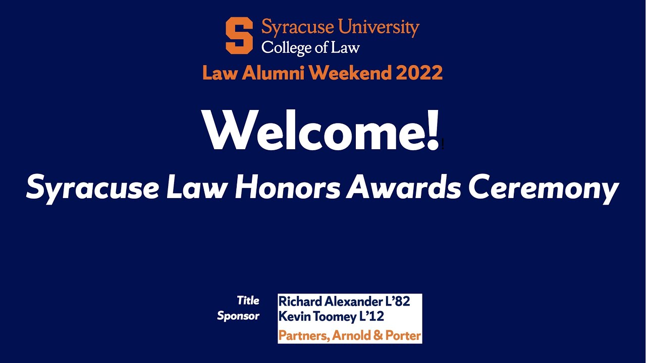 Syracuse Law Honors Awards Ceremony - LAW 2022 - YouTube