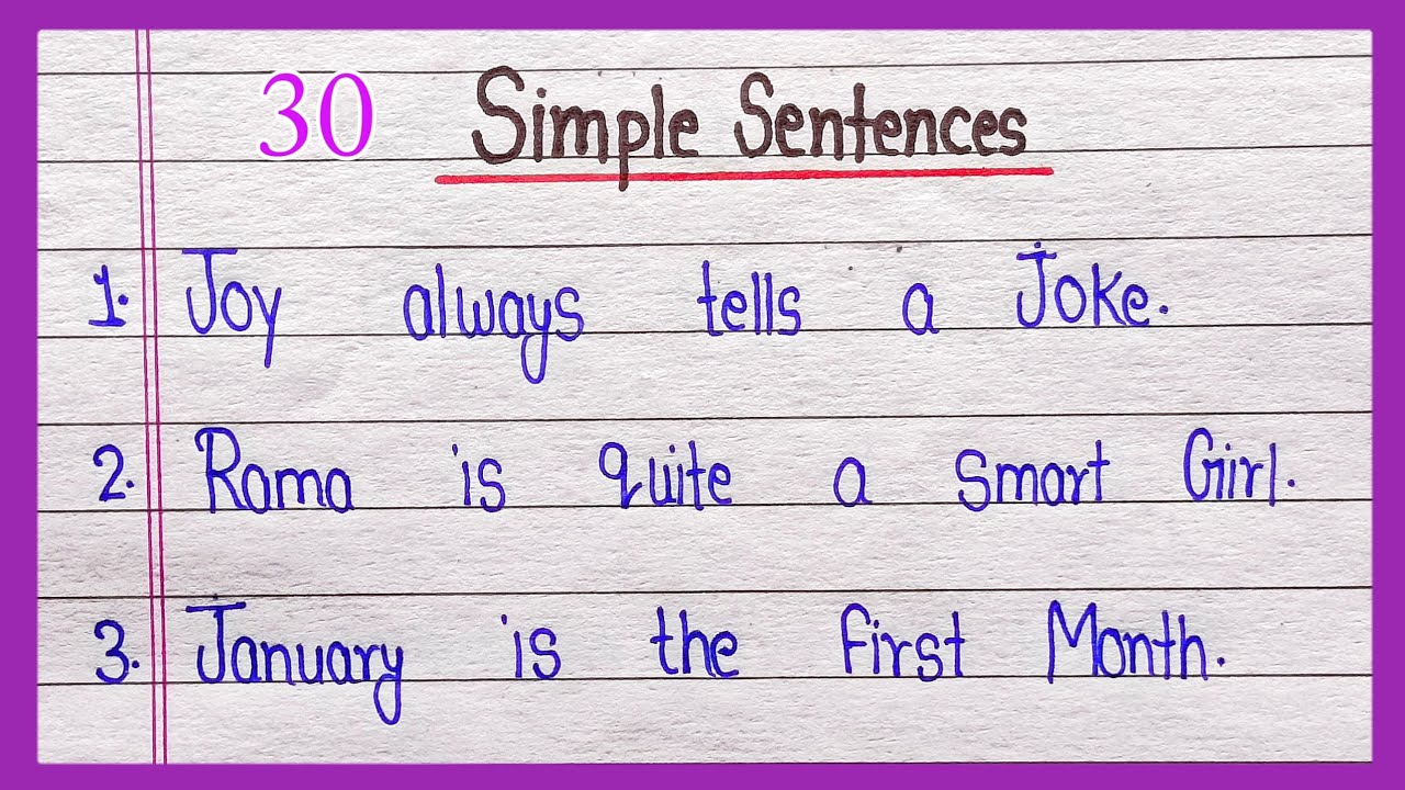 Daily Use Simple Sentences in english || 30 examples of simple ...