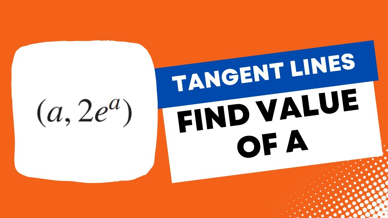 Find the Value of 'a' if the Tangent Line Passes Through The Origin ...