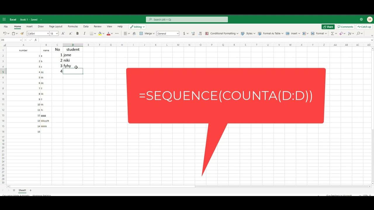 How to Automatically Add Numbers in Rows Excel - YouTube