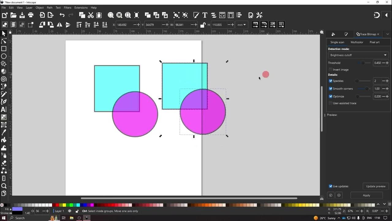 Boolean operation | inkscape 1.2 hindi tutorial - YouTube