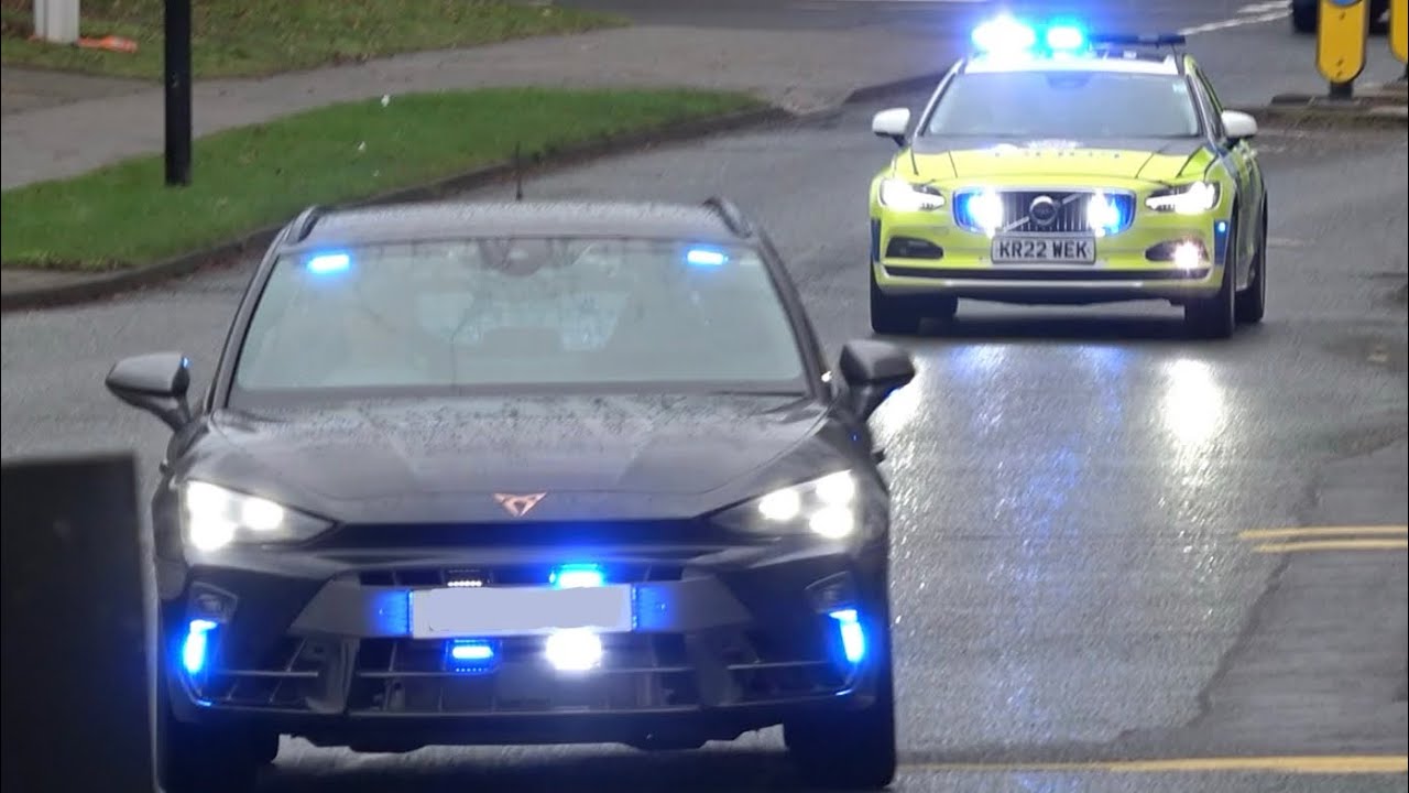 Northumbria police unmarked cupra and Volvo V90 responding - YouTube