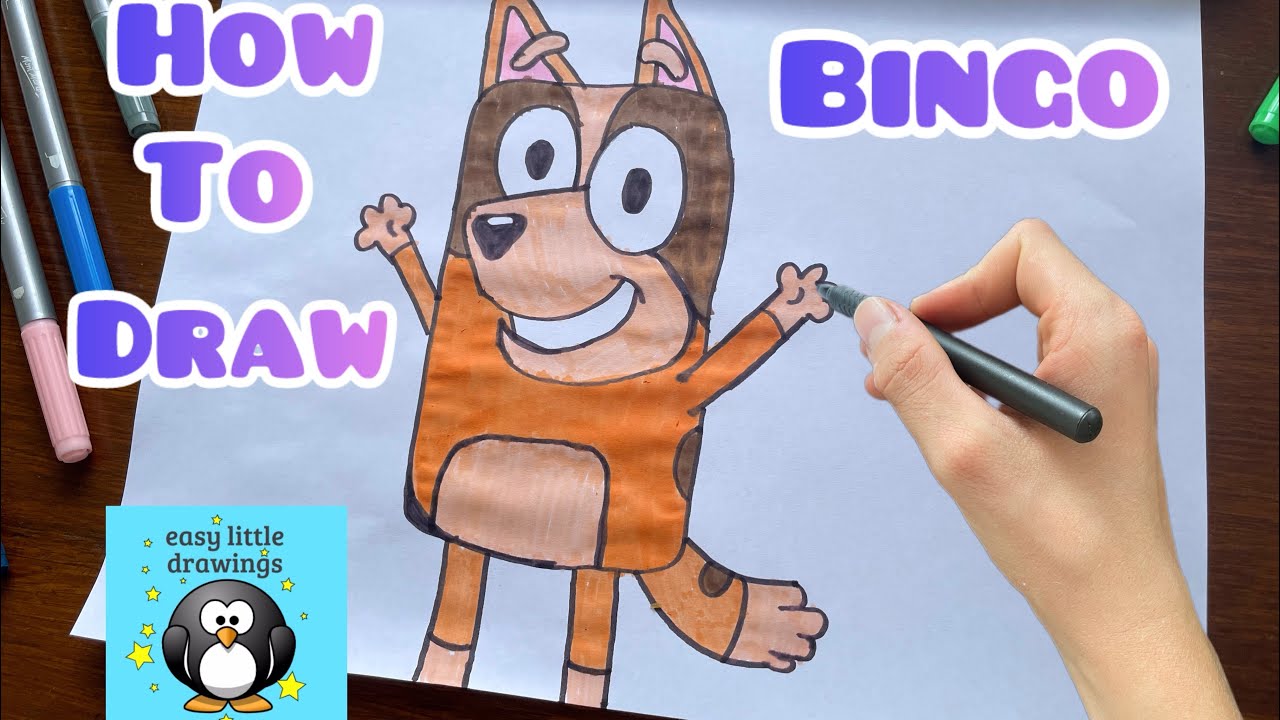 How To Draw Bingo From Bluey Step By Step - YouTube