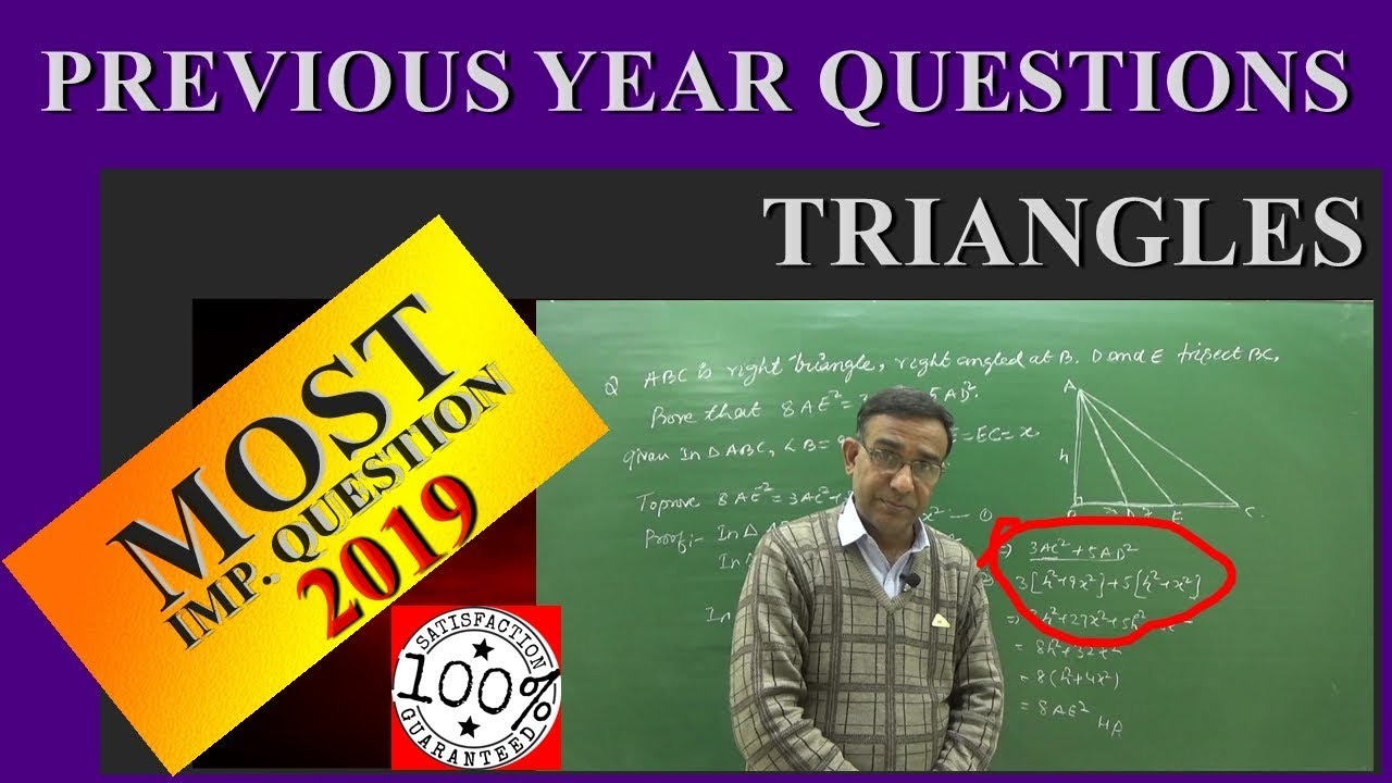 Class 10 Maths Imp Questions of Triangles,previous year question of ...