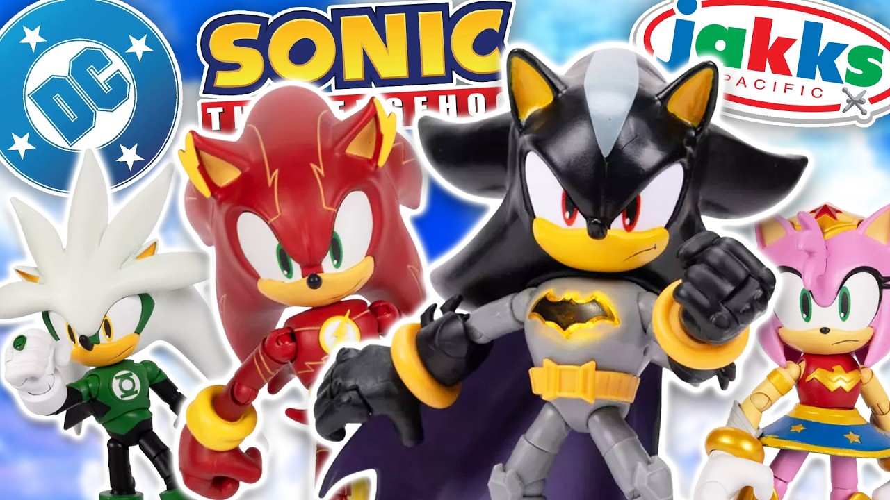 NEW JAKKS SONIC X DC FIGURES REVEALED! (Shadow Batman, Sonic The Flash, Silver Green Lantern ...