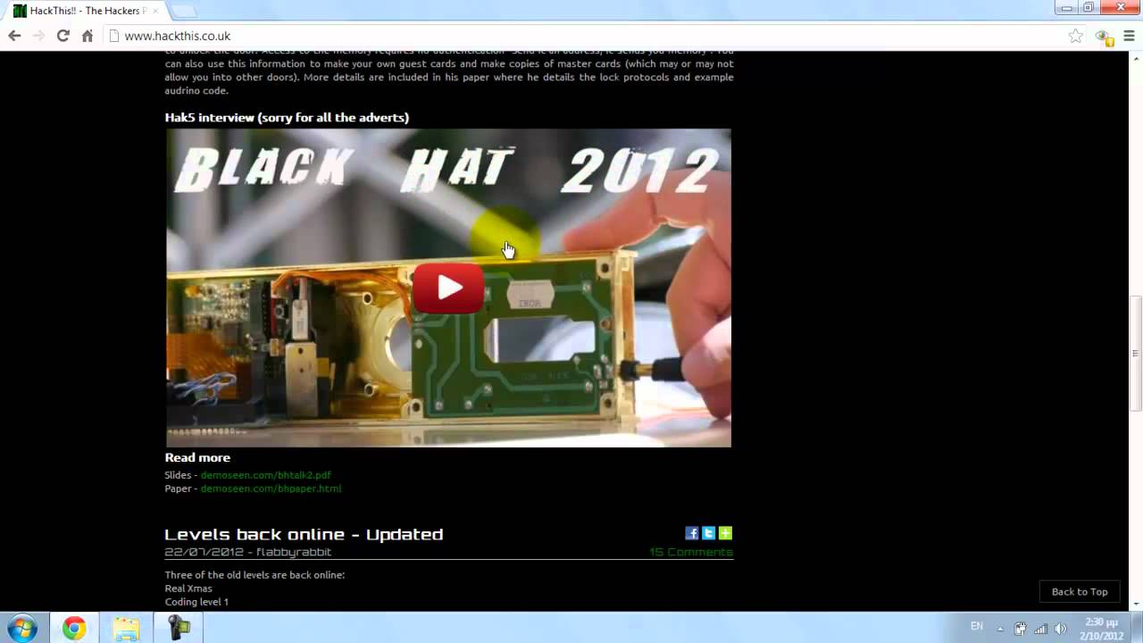 hackthis.co.uk levels 1-2 {english} HERO-TV cy !!!!!!!!!! - YouTube