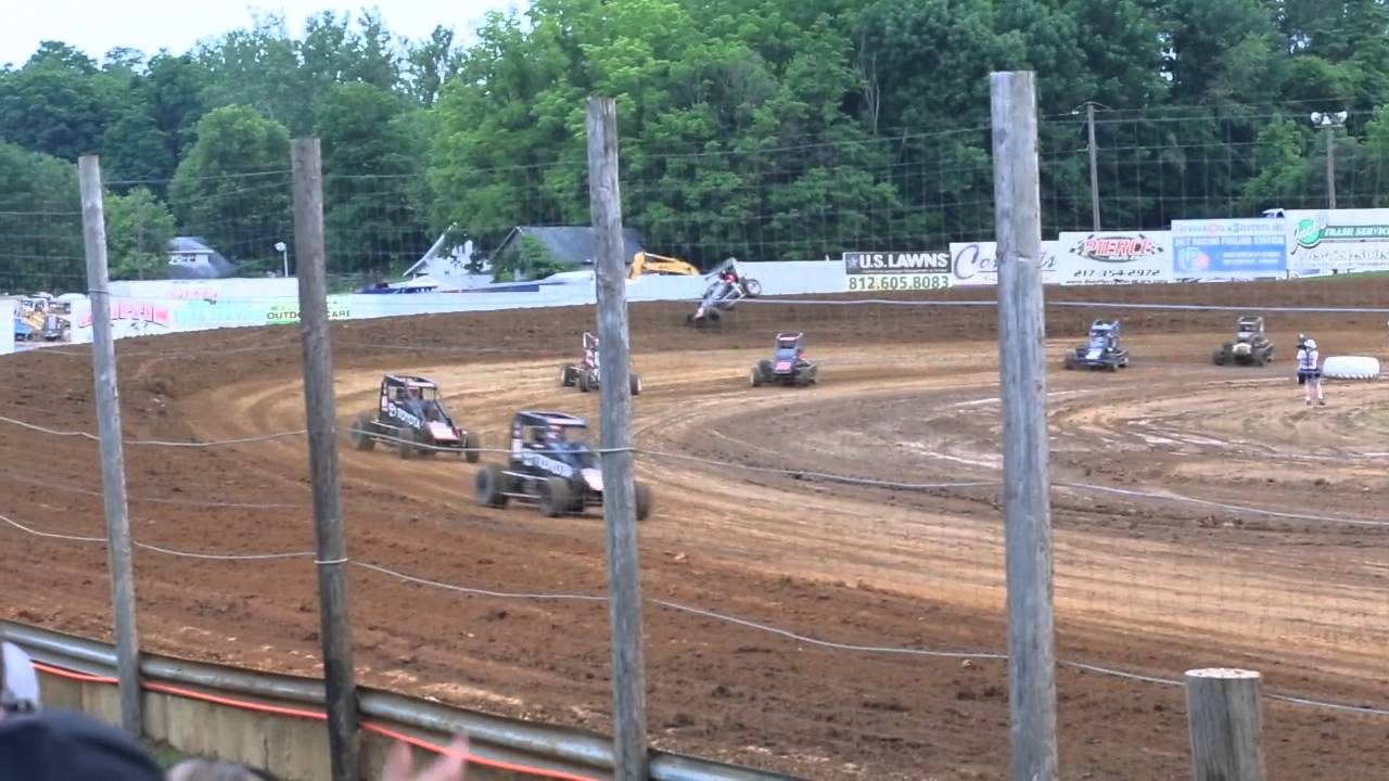 Christopher Bell Flip Lincoln Park 6/12/14 Putnamville, IN Midget Week ...