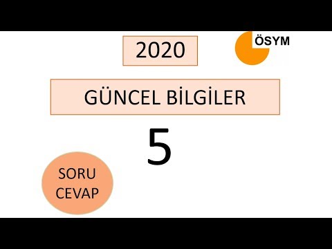 KPSS 2020 | GÜNCEL BİLGİLER 5 📌📌 (25 ADET) ÖNEMLİ‼️