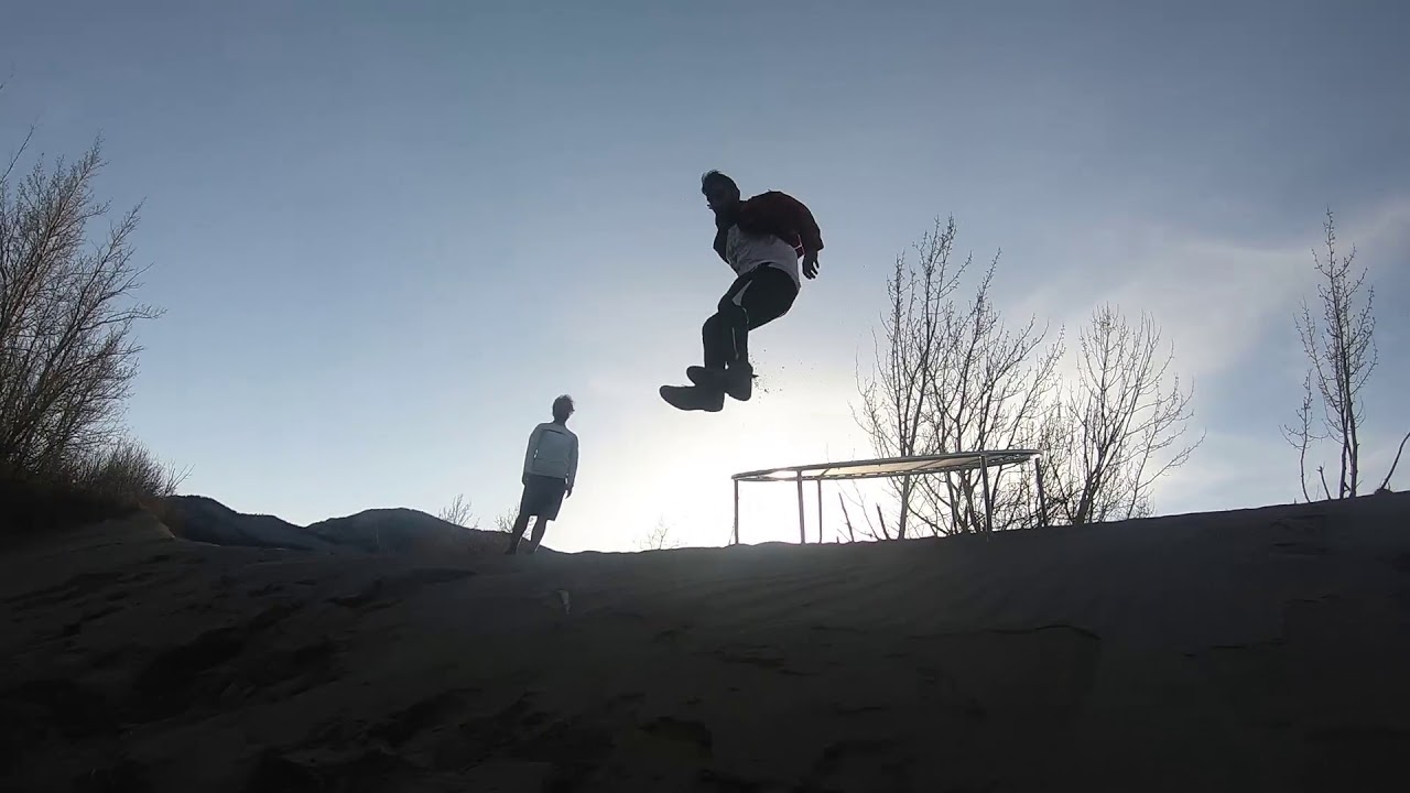 Brule Lake Sand Dunes Trampoline - YouTube