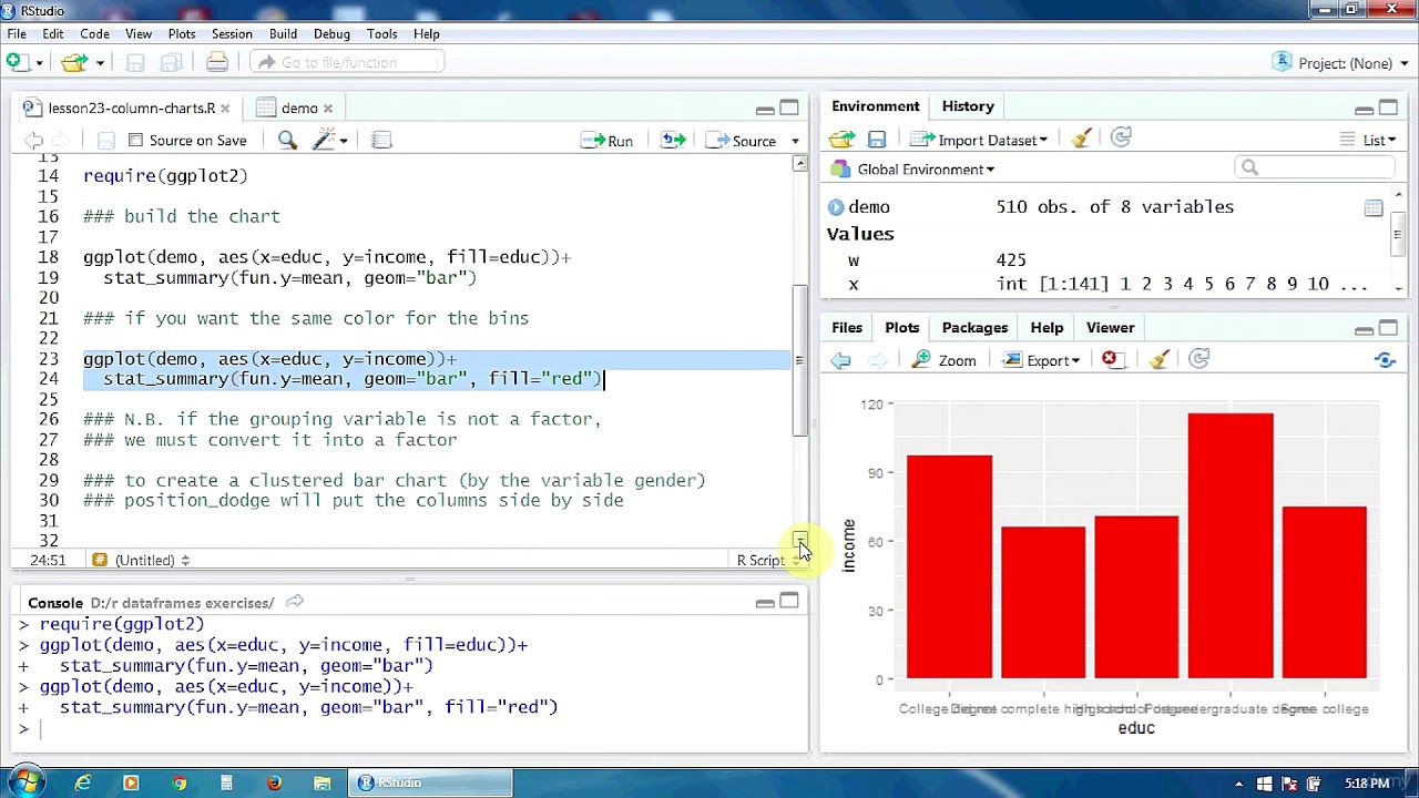 24. Creating Column Charts in R - YouTube