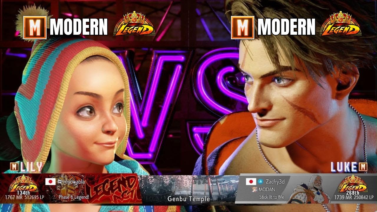 Modern Lily (nyowabla) vs Modern Luke (Zacfry3d) Legend 1700 MR | SF6 ...