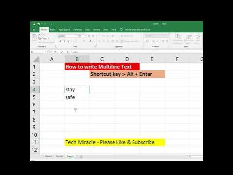 Quickly create new line in Existing cell in Excel | Add Multiple Lines to Text within cells |# ...