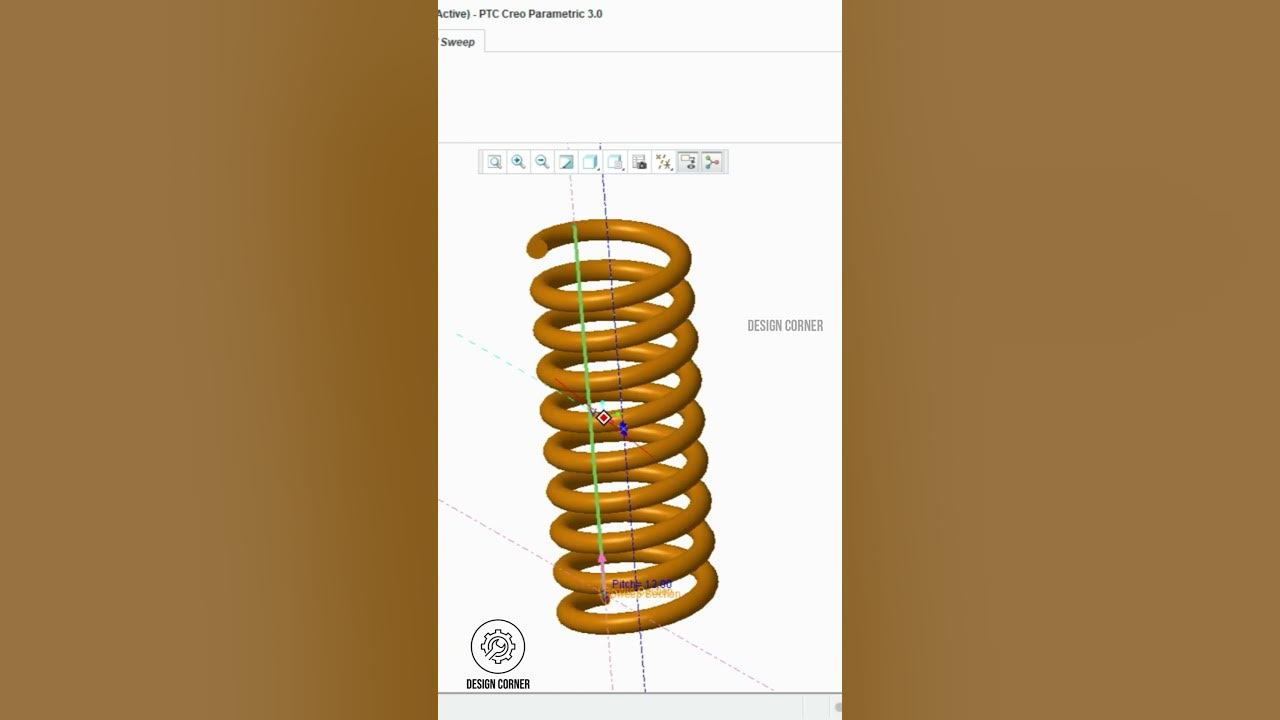 How to create a helical spring in Creo Parametric #shorts # ...