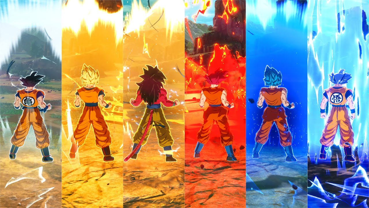 Dragon Ball Sparking Zero - All Goku Transformations & Ultimate Attacks ...