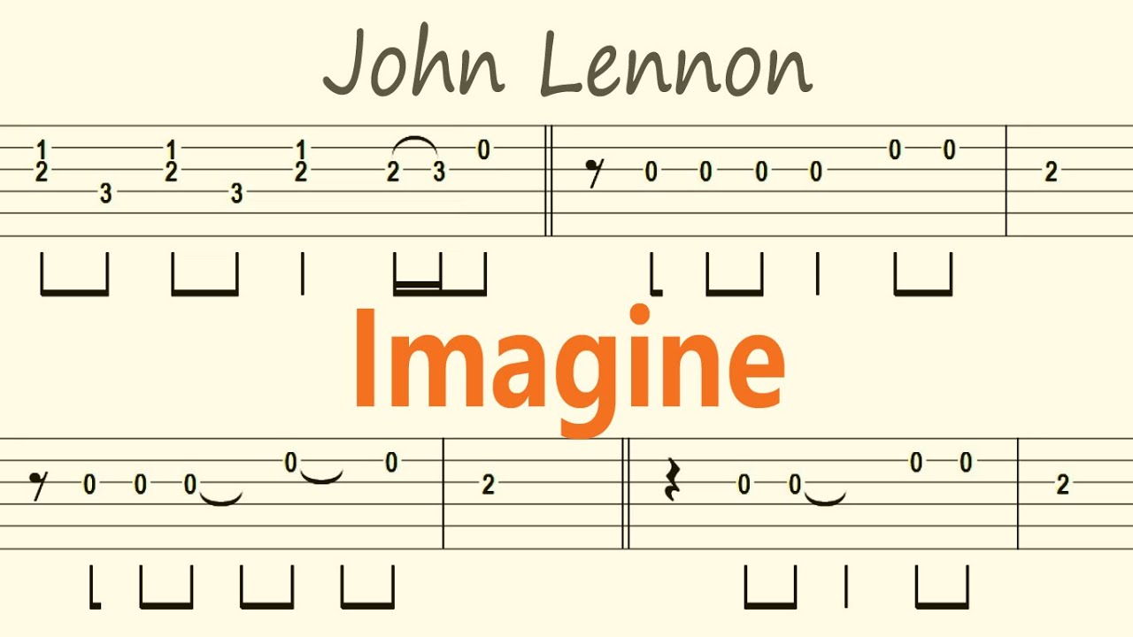 Imagine / John Lennon / Guitar Solo Tab+BackingTrack - YouTube