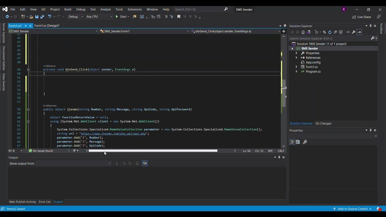 SMS Sender in C# Winforms using itexmo API - YouTube