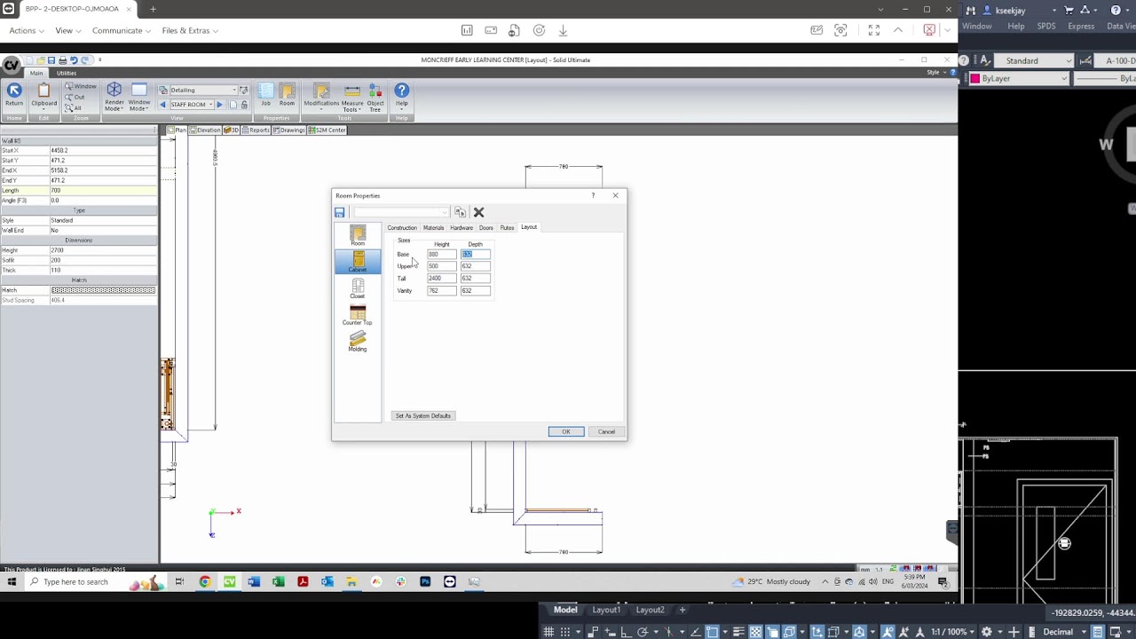 Drawing Cabinet Vision - Autocad - YouTube