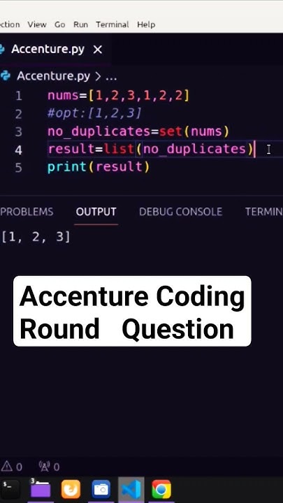Python Interview Question Accenture Coding Question Remove Duplicates In A Array Telugu