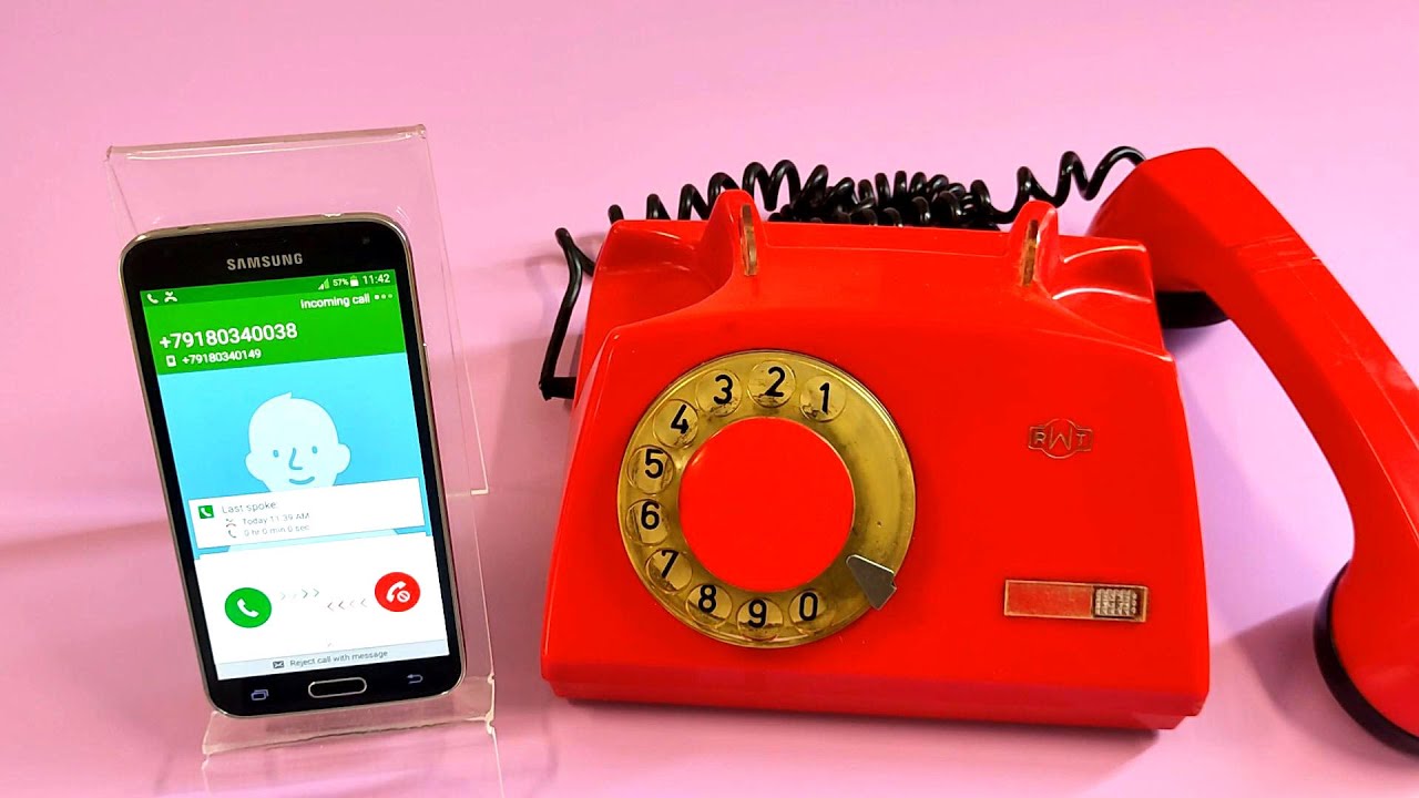 Samsung Galaxy S5 vs Red Old Disc Phone Incoming Call - YouTube