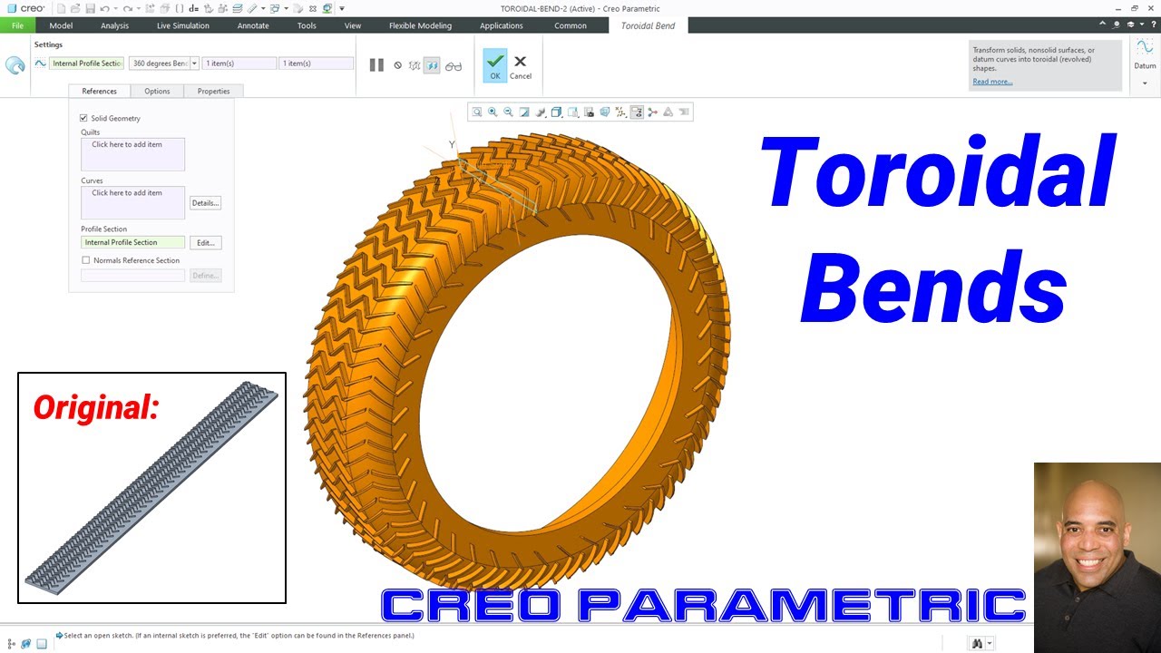 Creo Parametric - Toroidal Bends | Part Modeling - YouTube