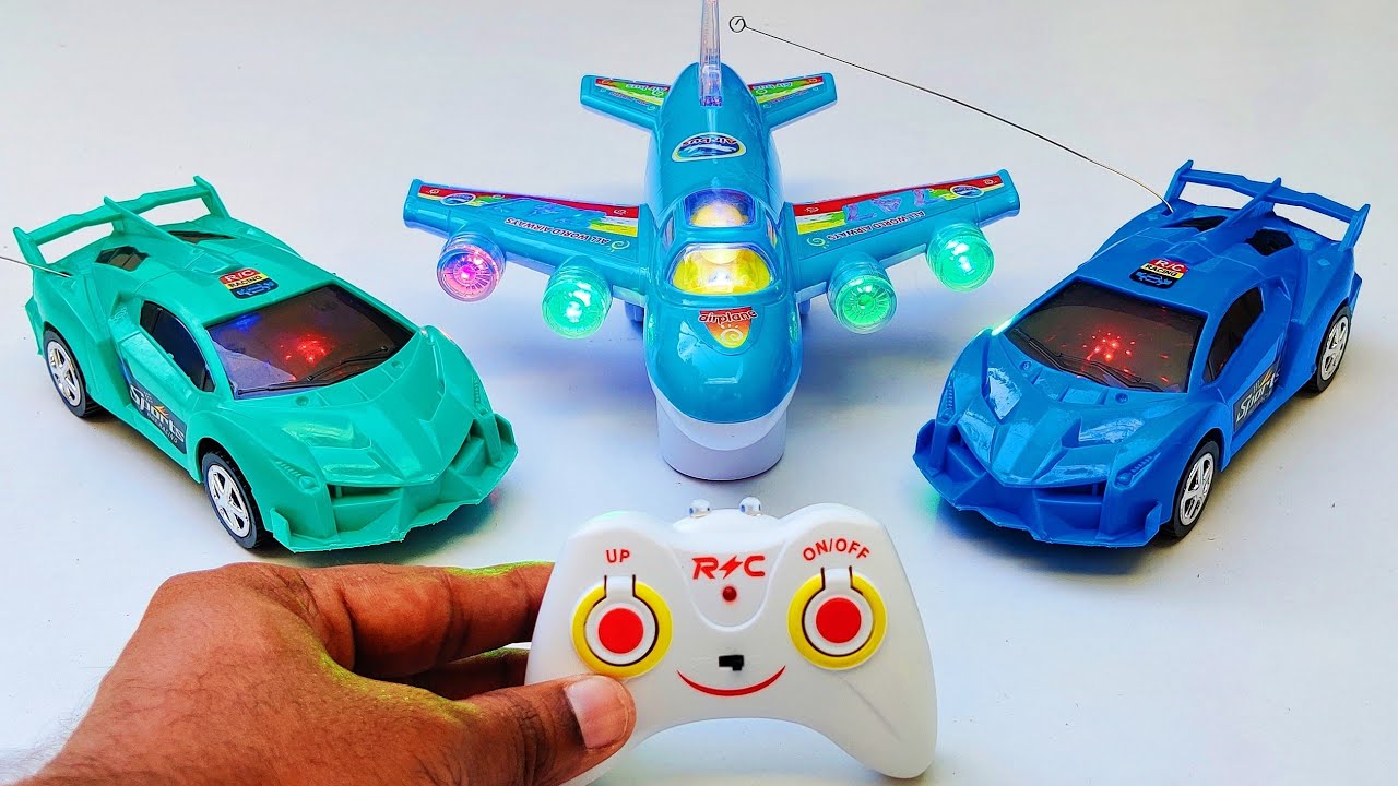 2 Rc Cars & 1 Remote Control and Airplane A747 Unboxing | Airbus A747 ...