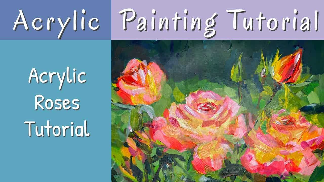 Acrylic Roses Step By Step Painting Tutorial - YouTube