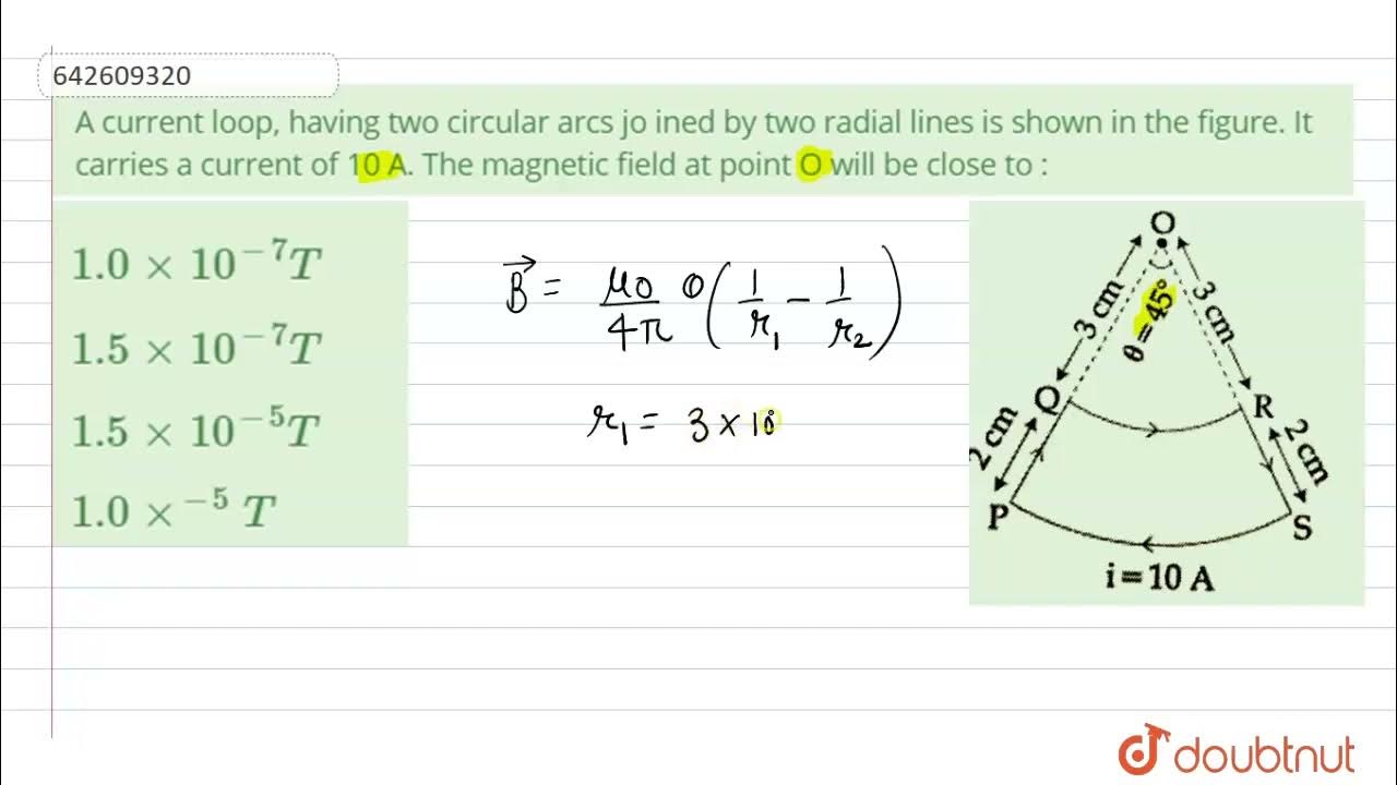 A current loop, having two circular arcs jo ined by two radial lines is shown in the figure. It ...