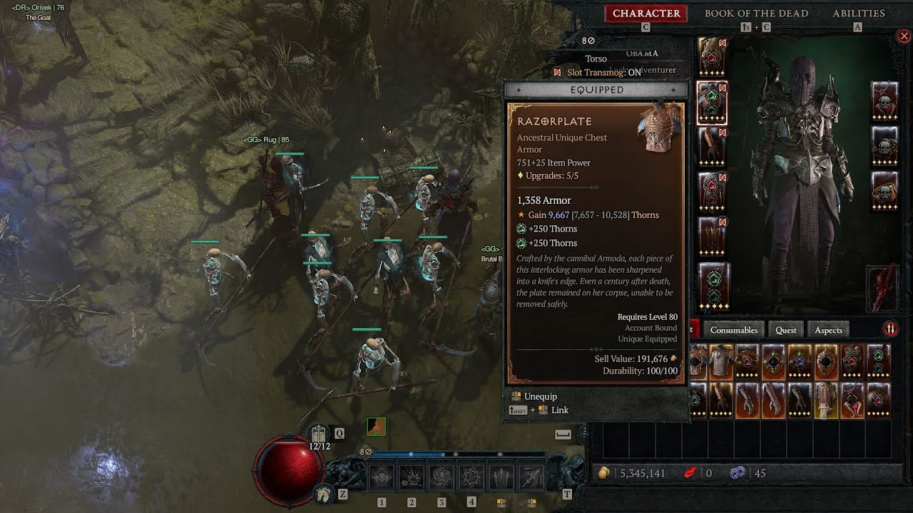 Diablo 4 - Necromancer Level 80+ | RazorPlate Armor Build - YouTube