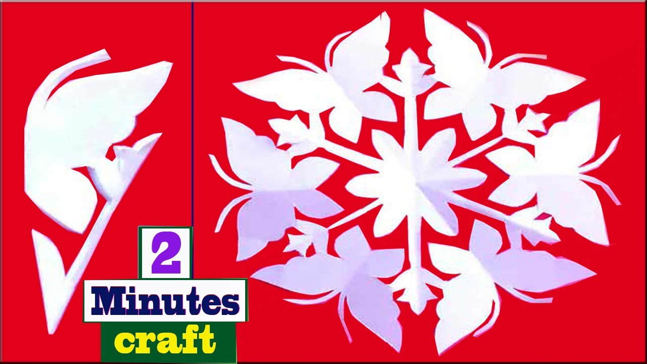 Paper Cutting Butterfly Snowflake How To Make Easy Paper Cutting Paper Cutting Butterfly Snowflake How To Make Easy Paper Cutting