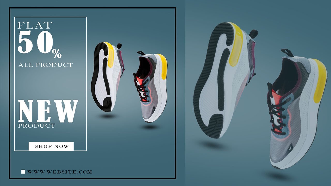 Photoshop Tutorial | how to make Shoes banner in photoshop | - YouTube