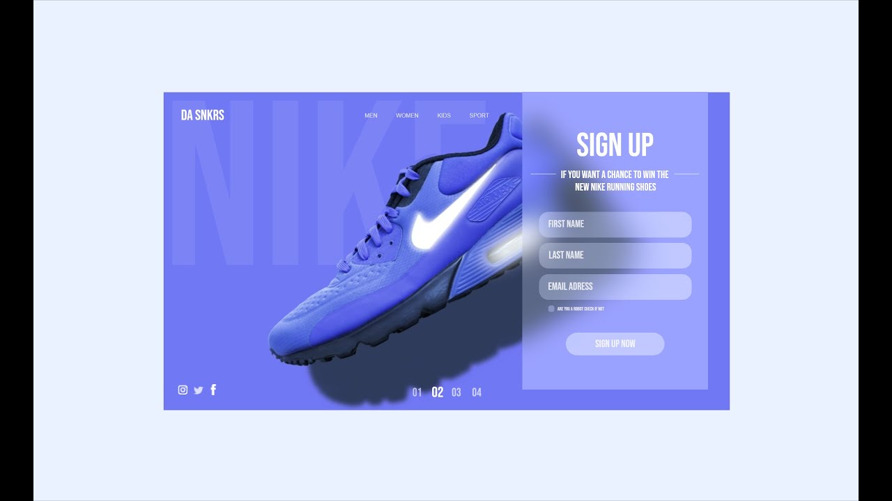 Nike website sign up UI design - How to design in Adobe Xd - Adobe Xd ...