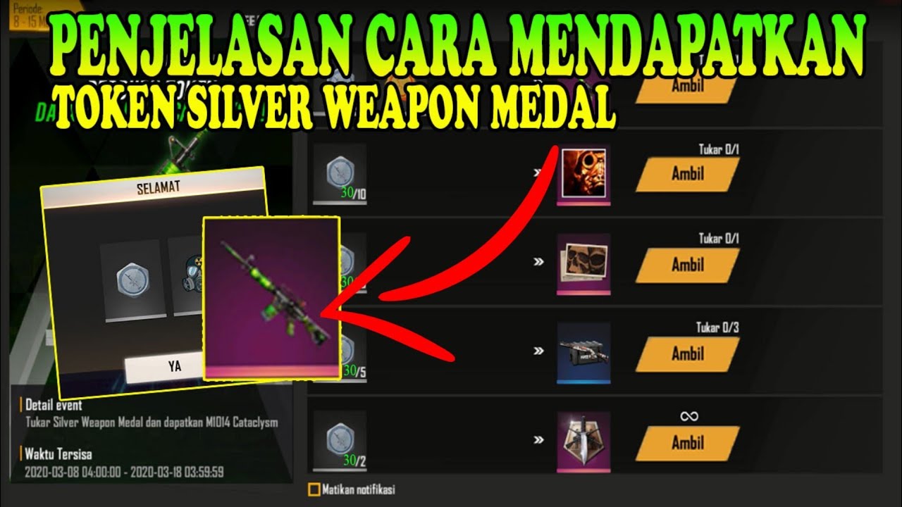 Penjelasan Cara Mendapatkan Token Silver Weapon Medal Free Fire - YouTube