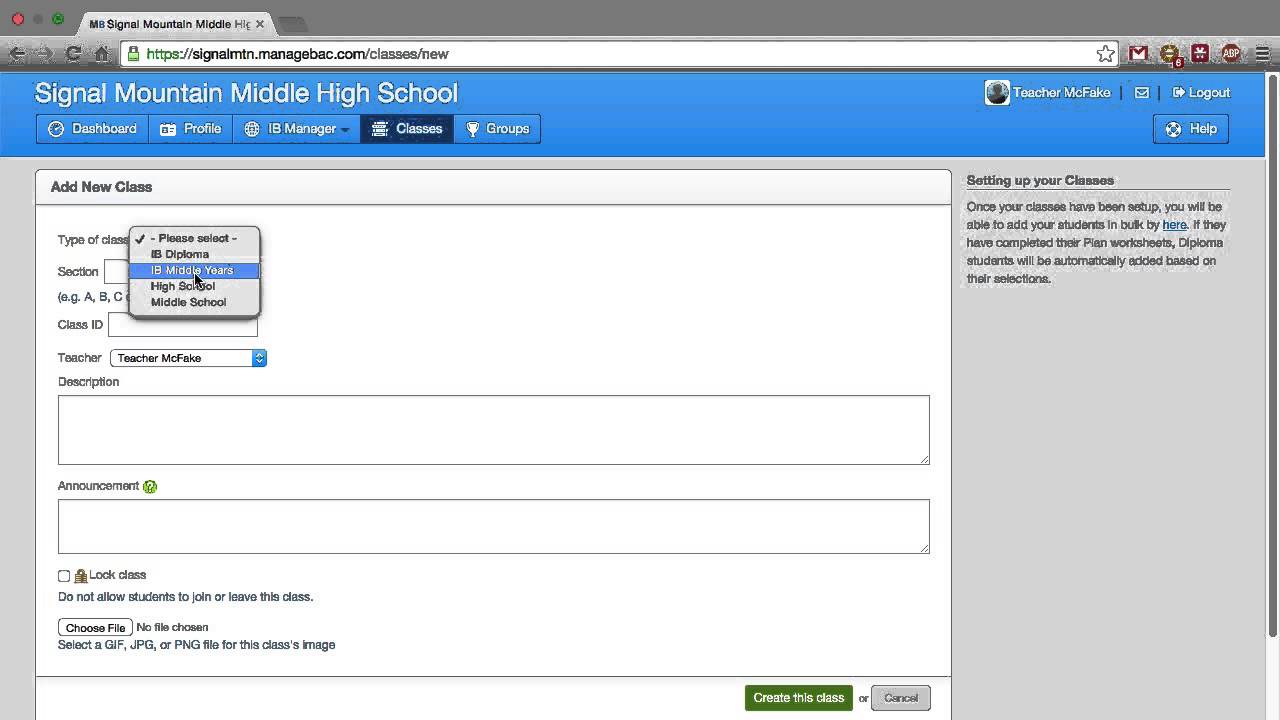 SMMHS Managebac Tutorial #1 - Adding a Class - YouTube