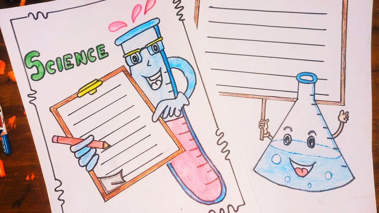 Science projects border design | Unique border design | Cute border ...