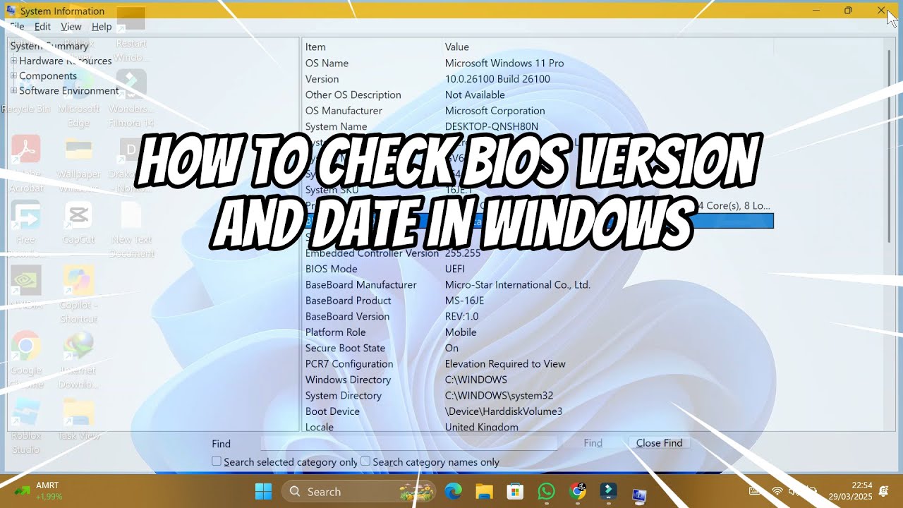 How to Check BIOS Version and Date in Windows - YouTube