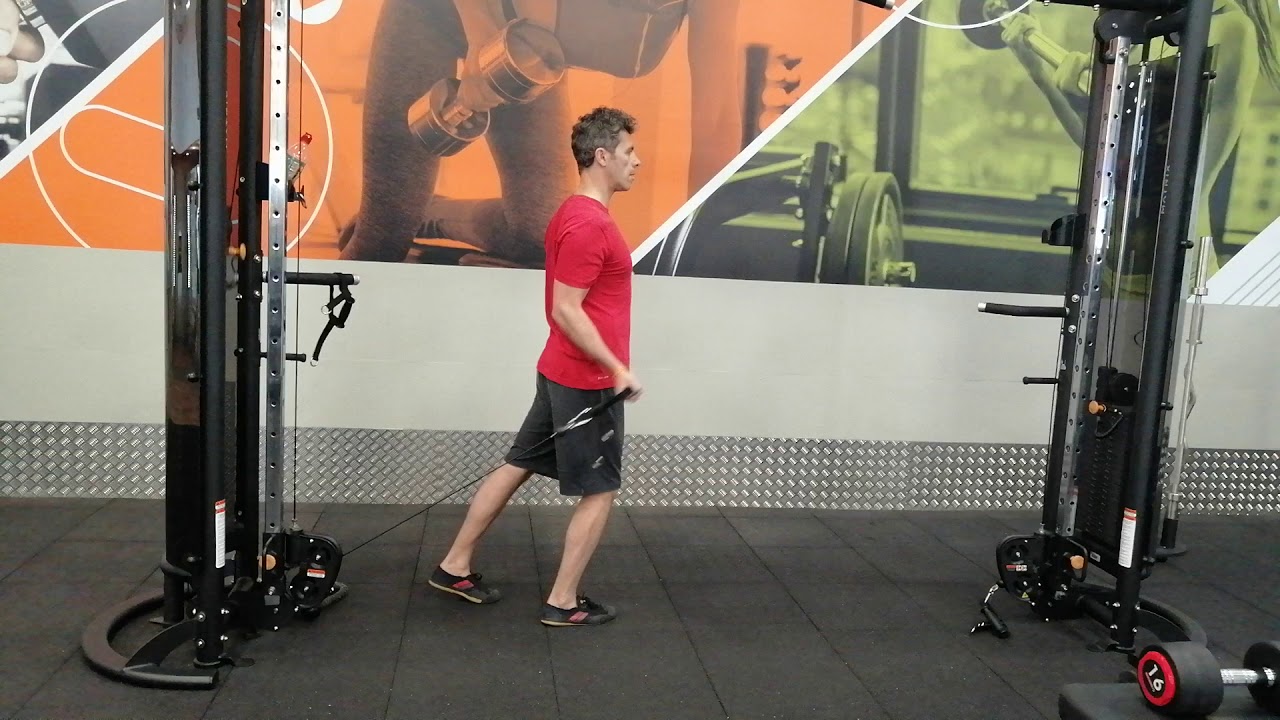 Biceps en polea con brazo detrás de la espalda - YouTube