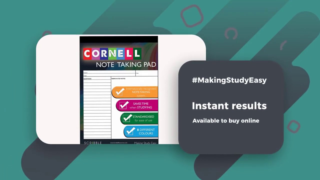 Cornell Note Taking Pad by Scribble Resources #MakingStudyEasy - YouTube