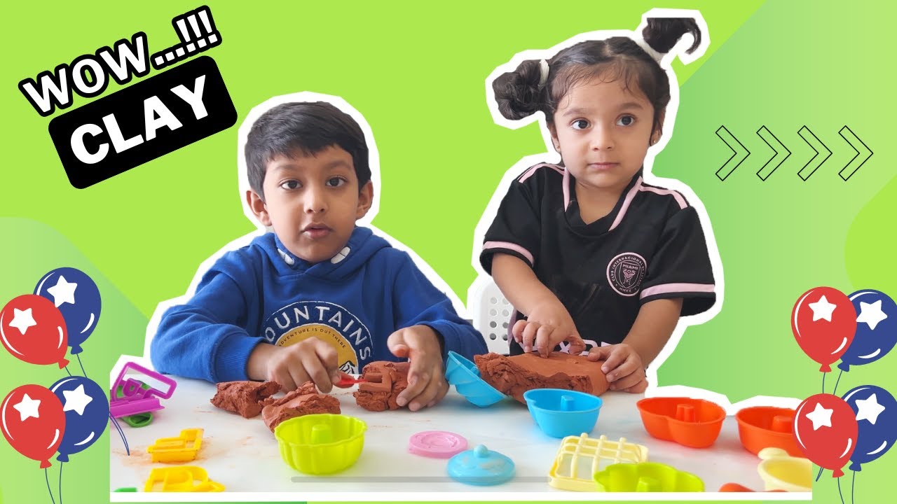 HADI AND AISH PLAYING WITH CLAY | HAVE FUN - YouTube