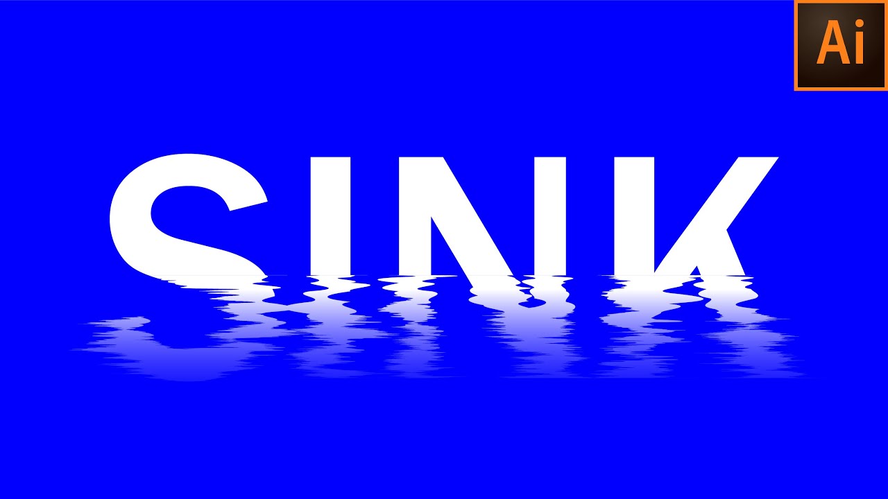 Submerged text | Sink text | Reflect font | Water reflection text ...