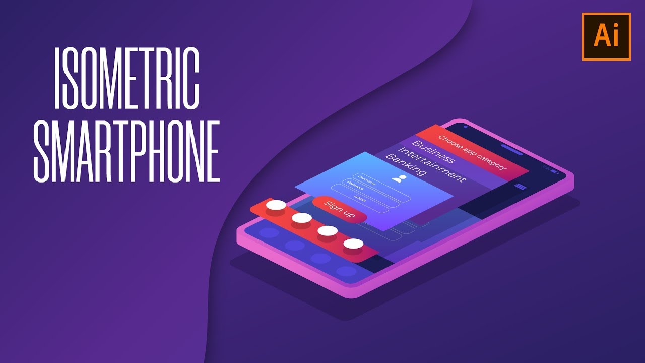 Illustrator Tutorial / Isometric Smartphone - YouTube