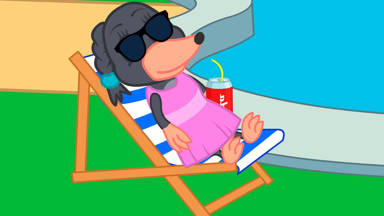 Benny Mole and Friends - Sunbathing By The Pool Cartoon for Kids - YouTube