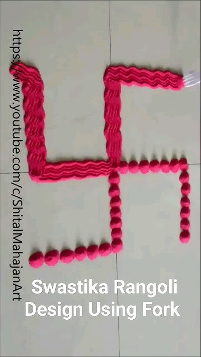 Swastik Rangoli Design Using Forks - YouTube